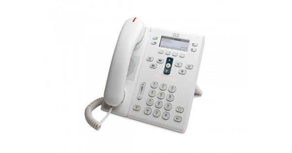 Cisco CP-6941-WL-K9 6941 4-Line Phone in White with Slimline Handset