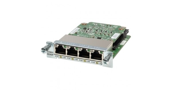 Cisco EHWIC-4ESG-P 4-Port 10/100/1000 Ethernet Switch Interface Card with PoE