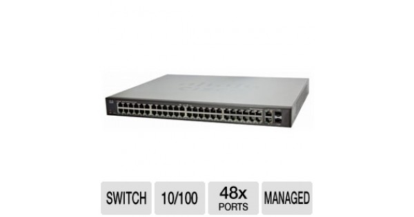 Cisco SF200-48P 48-Port 10/100 PoE Smart Switch