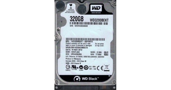 Western Digital WD3200BEKT SATA 7200 RPM 320GB Scorpio Black Laptop ...